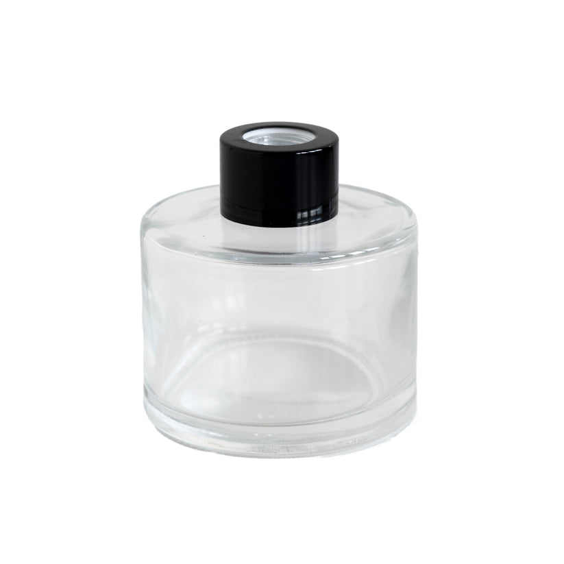 Transparent Glass Diffuser Bottle - Black Top - 120 ml / 4 oz ...